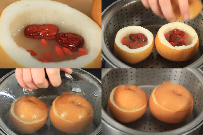 3 cách làm lê hấp đường phèn trị ho theo dân gian an toàn, hiệu quả